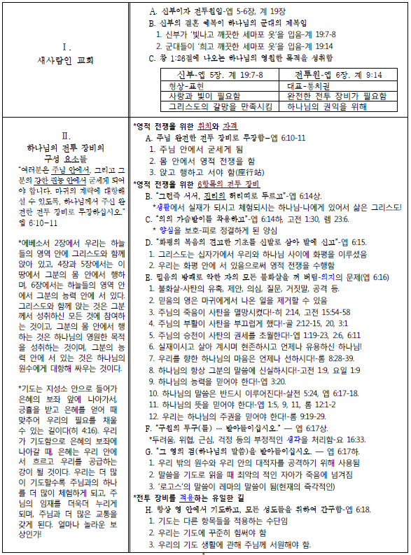 성경진리사역원(BTMK) | [2018년 국제 현충일 특별 집회] M2 - 새사람은 하나님의 완전한 전투 장비의 구성 요소들이신 그리스도로 장비된 하나님의 단체적인 전투원임